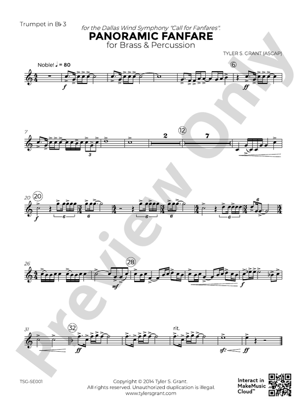 Panoramic Fanfare: 3rd B-flat Trumpet: 3rd B-flat Trumpet Part - Digital Sheet Music Download