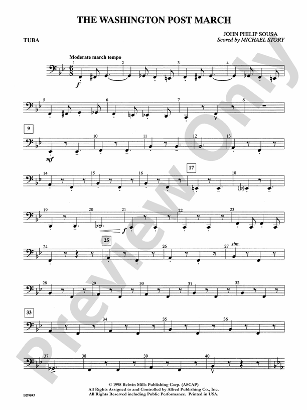 Washington Post: Tuba: Tuba Part - Digital Sheet Music Download