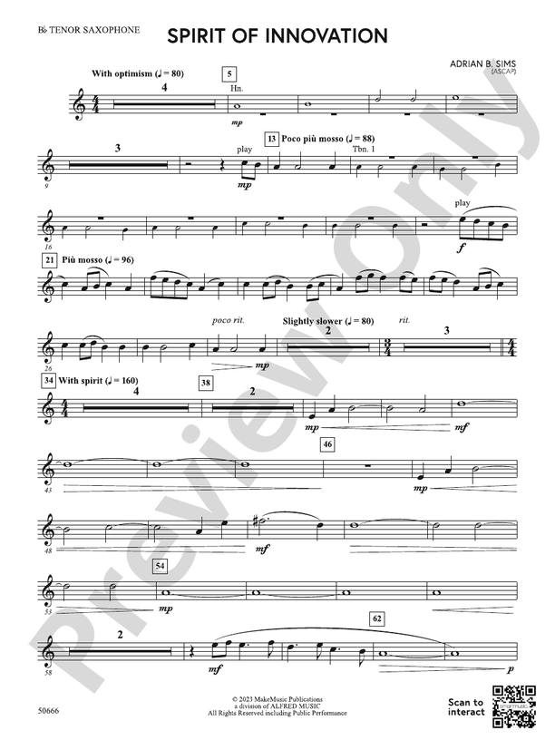 Spirit of Innovation: B-flat Tenor Saxophone: B-flat Tenor Saxophone ...