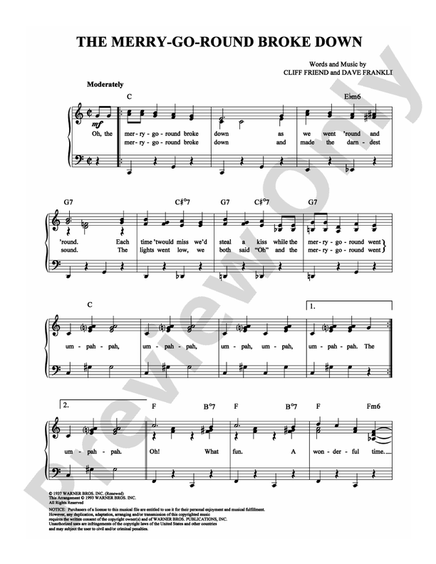 The Merry-Go-Round Broke Down: Piano/Vocal/Chords: Guy Lombardo ...