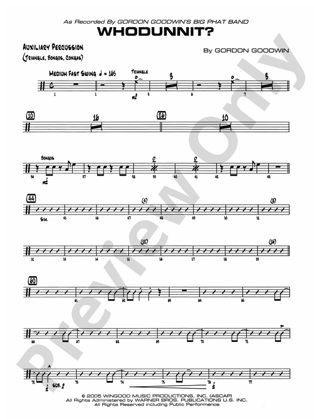 Whodunnit?: 1st Percussion: 1st Percussion Part - Digital Sheet Music ...