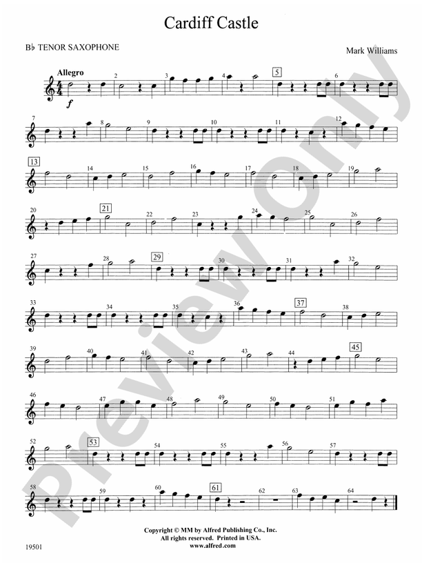 Cardiff Castle: B-flat Tenor Saxophone: B-flat Tenor Saxophone Part ...