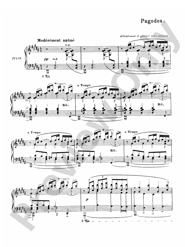 Debussy: Estampes: Pagodes Part - Digital Sheet Music Download