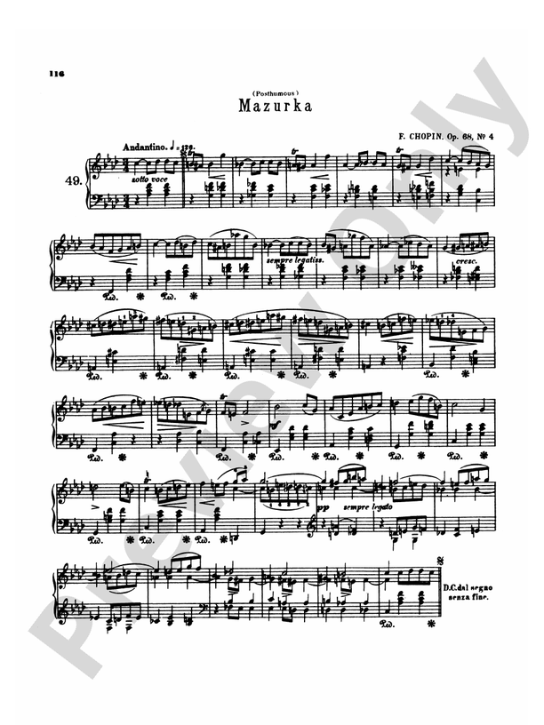 Chopin: Fifty-Six Mazurkas (Ed. Franz Liszt): No. 49, Opus 68, No. 4 ...
