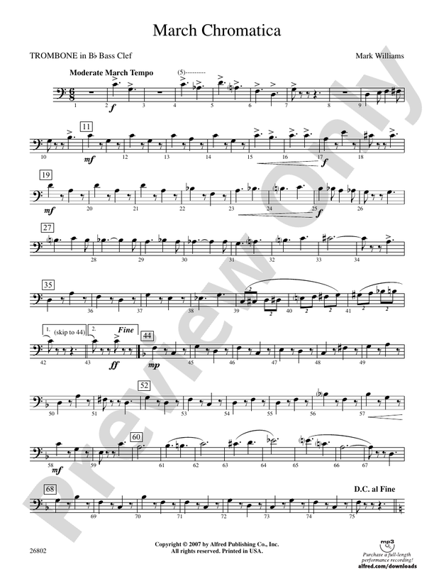 March Chromatica: (wp) 1st B-flat Trombone B.C.: (wp) 1st B-flat ...