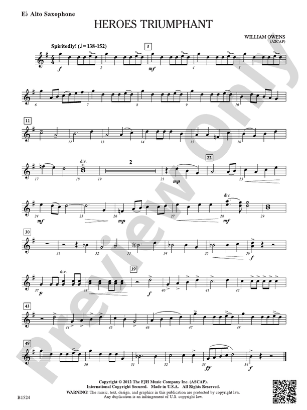 Heroes Triumphant: E-flat Alto Saxophone: E-flat Alto Saxophone Part ...