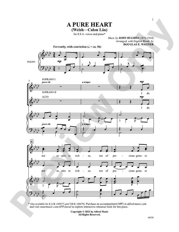 A Pure Heart: SSA Choral Octavo: John Hughes - Digital Sheet Music Download