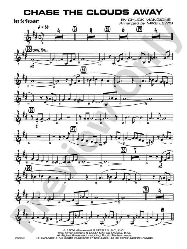 Chase the Clouds Away: 1st B-flat Trumpet: 1st B-flat Trumpet Part ...