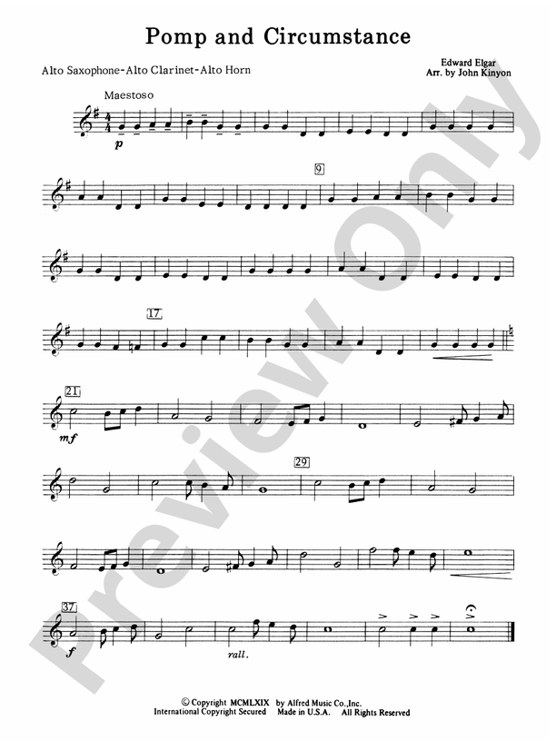 Pomp and Circumstance: E-flat Alto Saxophone: E-flat Alto Saxophone ...