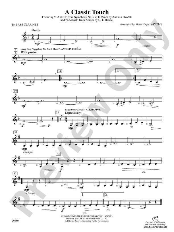A Classic Touch: B-flat Bass Clarinet: B-flat Bass Clarinet Part ...