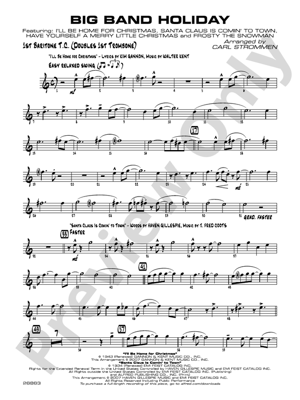 Big Band Holiday: Baritone T.C.: Baritone T.C. Part - Digital Sheet ...