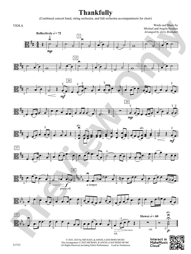Thankfully: Viola: Viola Part - Digital Sheet Music Download