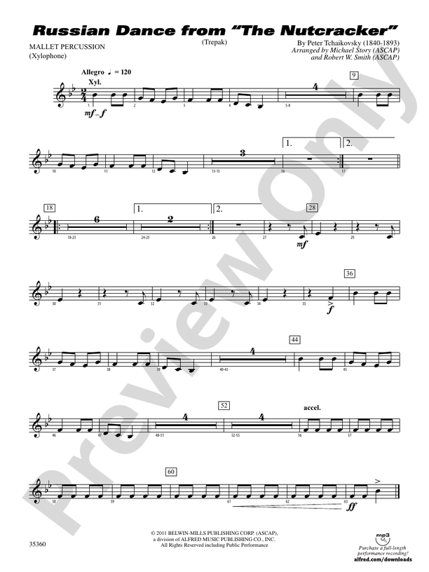 Russian Dance from The Nutcracker: Mallets: Mallets Part - Digital ...
