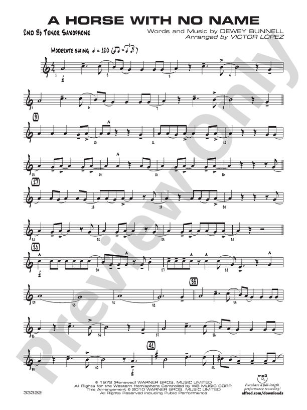 A Horse with No Name: 2nd B-flat Tenor Saxophone: 2nd B-flat Tenor ...