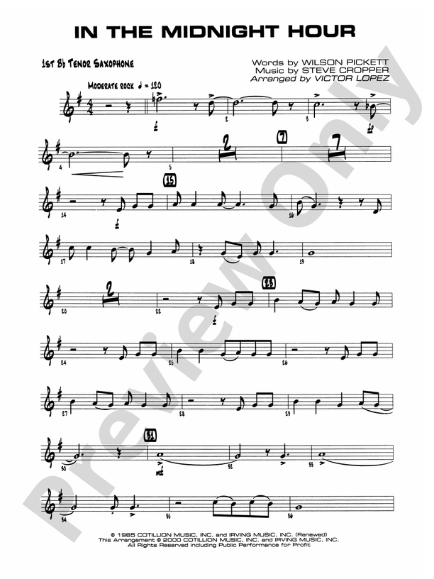 In the Midnight Hour: B-flat Tenor Saxophone: B-flat Tenor Saxophone ...