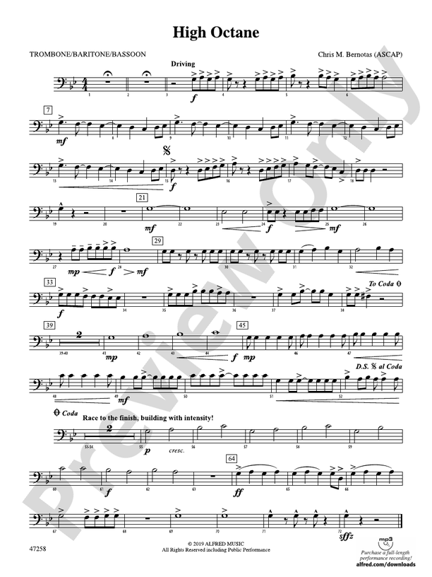 High Octane: 1st Trombone: 1st Trombone Part - Digital Sheet Music Download