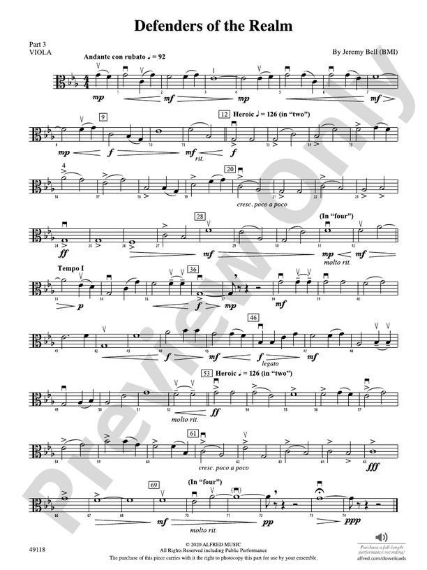 Defenders of the Realm: Part 3 - Viola: Part 3 - Viola Part - Digital ...