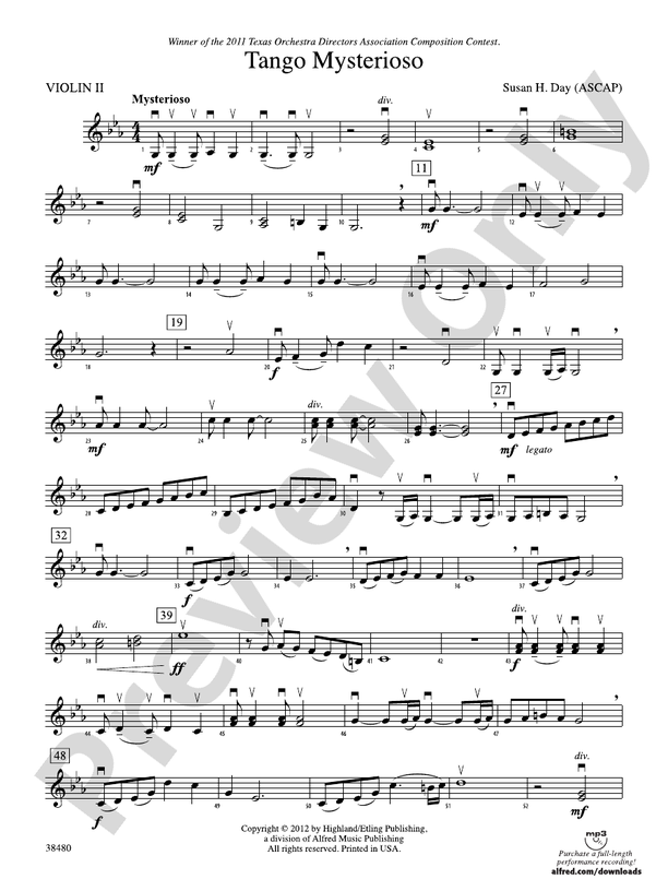 Tango Mysterioso: 2nd Violin: 2nd Violin Part - Digital Sheet Music ...
