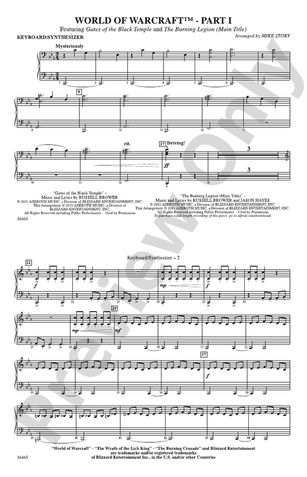 World of Warcraft, Part I: Keyboard/Synthesizer: Keyboard/Synthesizer ...