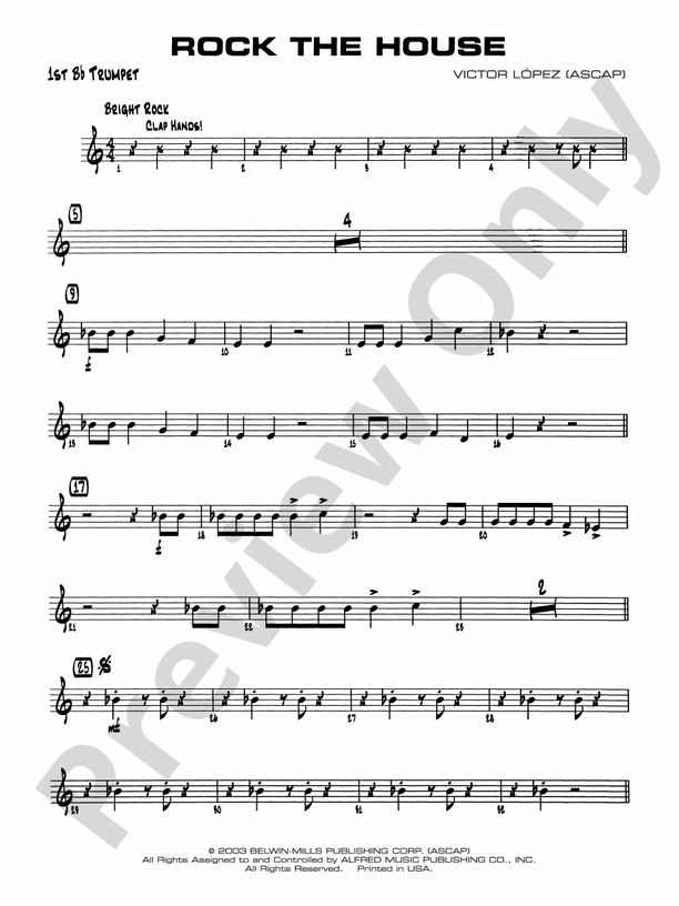 Rock the House: 1st B-flat Trumpet: 1st B-flat Trumpet Part - Digital Sheet Music Download