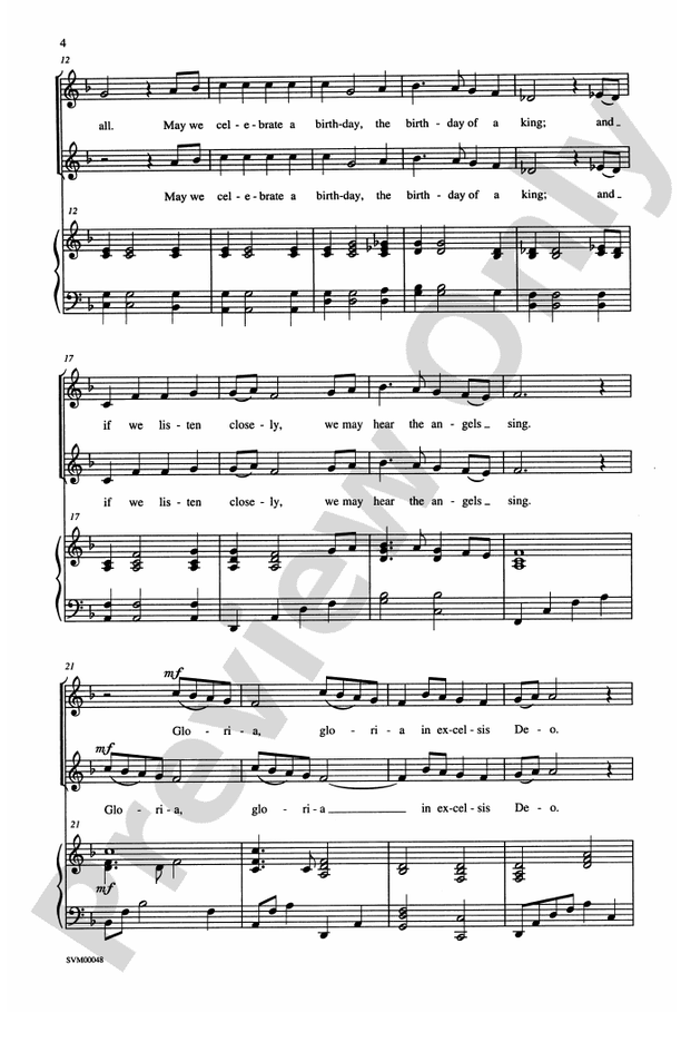 A Christmas Gloria: 2-Part Choral Octavo: Berta Poorman - Digital Sheet ...