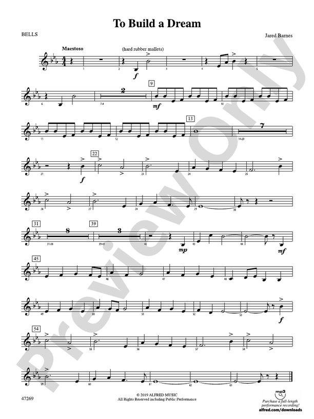 To Build a Dream: Bells: Bells Part - Digital Sheet Music Download