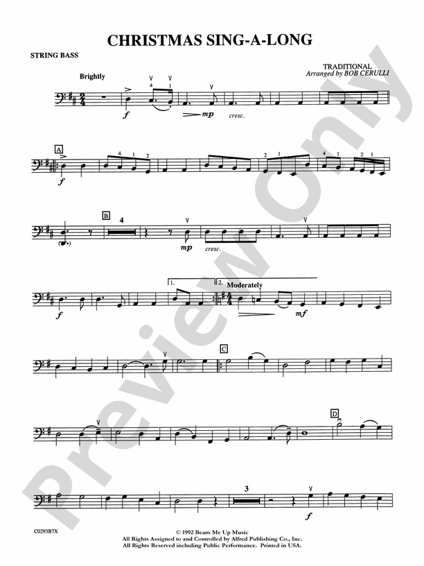 Christmas Sing-a-Long: String Bass: String Bass Part - Digital Sheet Music Download