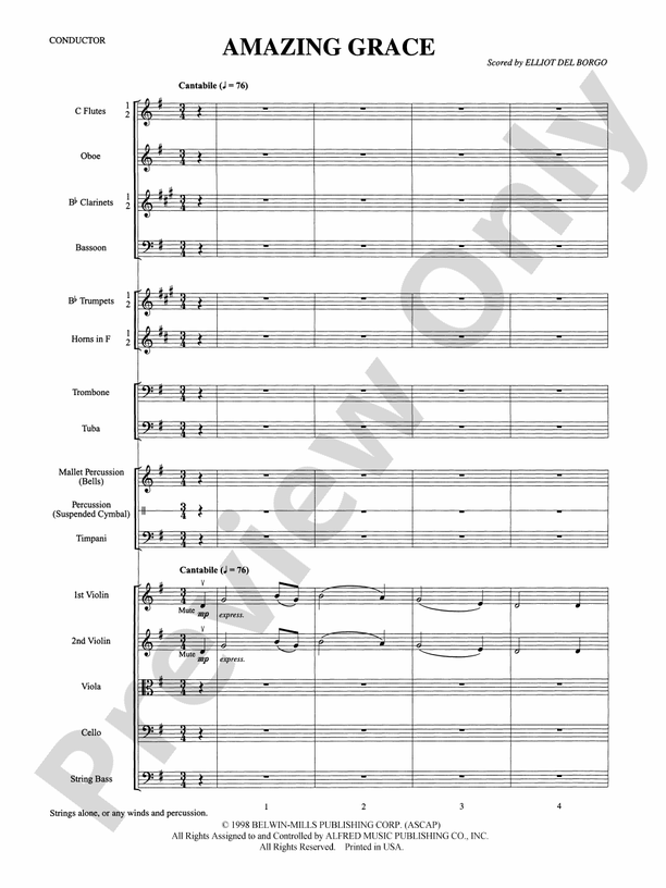 Amazing Grace: Score: Full Orchestra Score - Digital Sheet Music Download