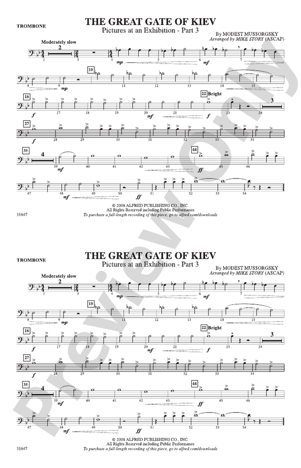 The Great Gate of Kiev: 1st Trombone: 1st Trombone Part - Digital Sheet ...