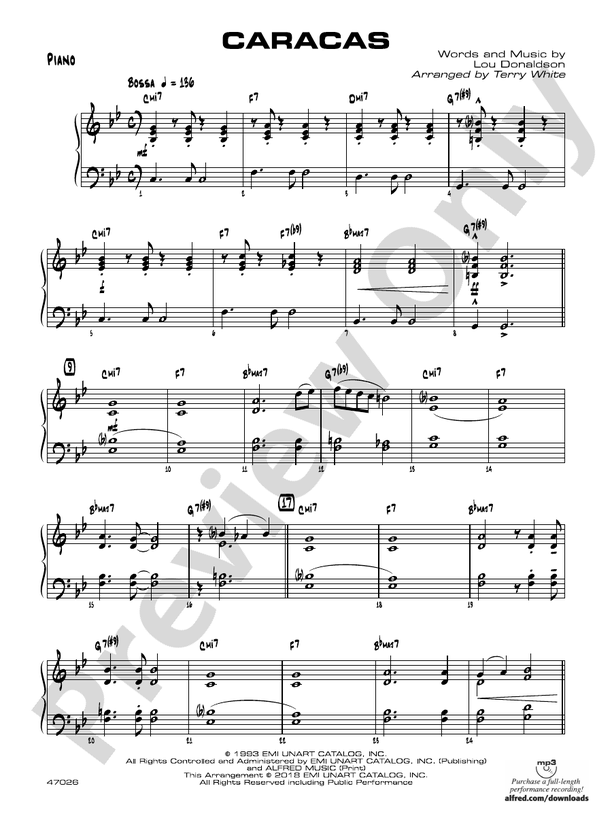 Caracas: Piano Accompaniment: Piano Accompaniment Part - Digital Sheet ...