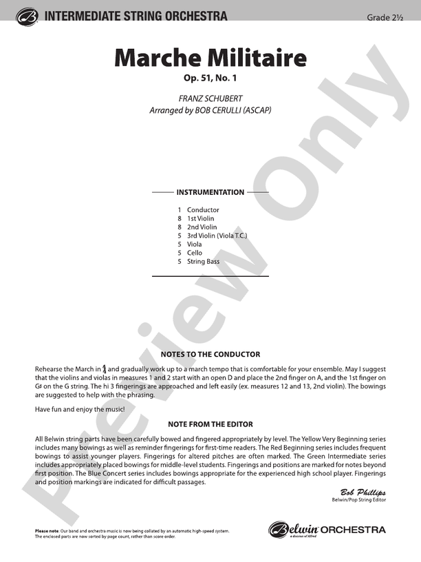 March Militaire: Score: String Orchestra Score - Digital Sheet Music ...