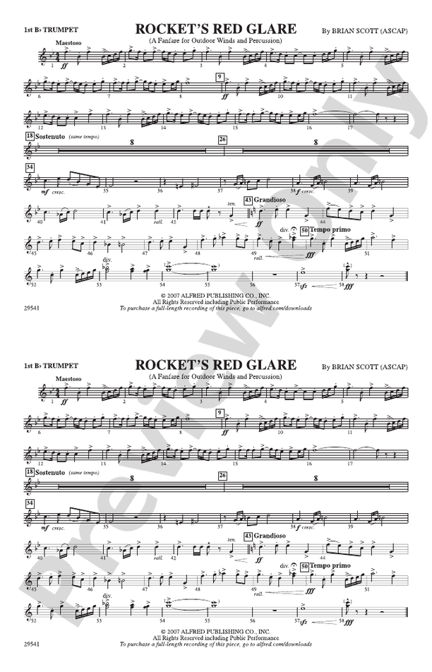 Rocket's Red Glare: 1st B-flat Trumpet: 1st B-flat Trumpet Part ...