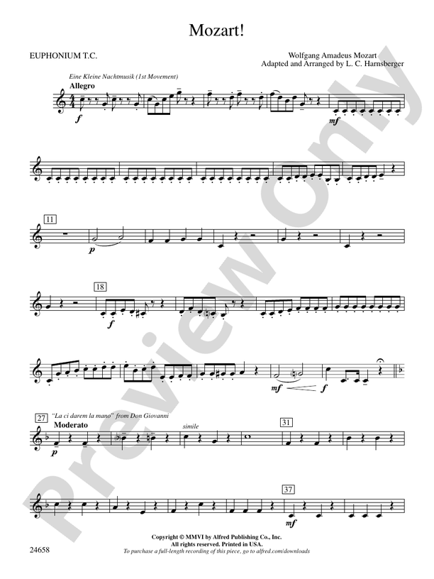 Mozart!: Baritone T.C.: Baritone T.C. Part - Digital Sheet Music Download