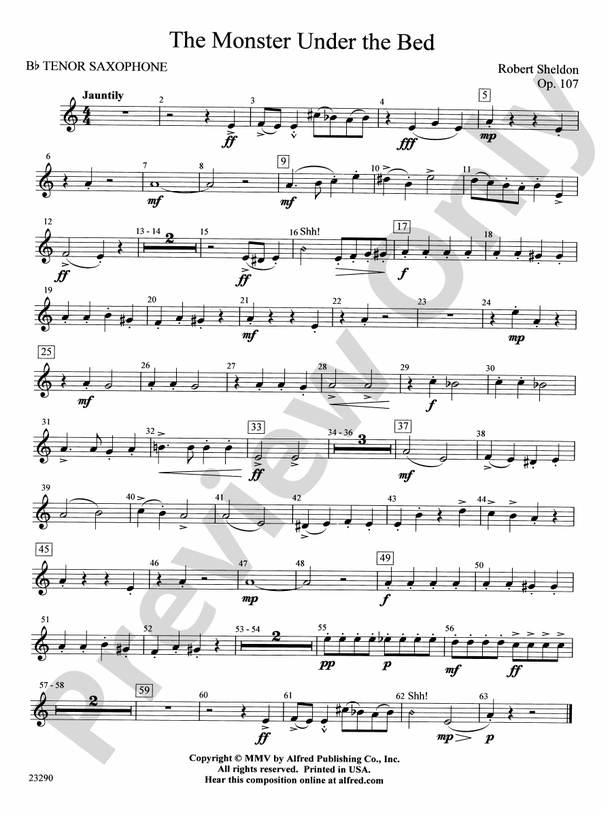 The Monster Under the Bed: B-flat Tenor Saxophone: B-flat Tenor ...