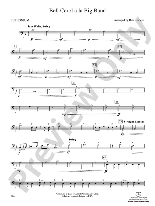 Bell Carol a la Big Band: Baritone B.C.: Baritone B.C. Part - Digital ...