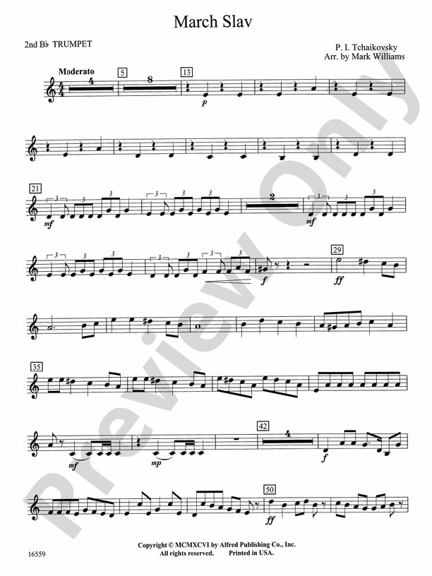 March Slav: 2nd B-flat Trumpet: 2nd B-flat Trumpet Part - Digital Sheet ...