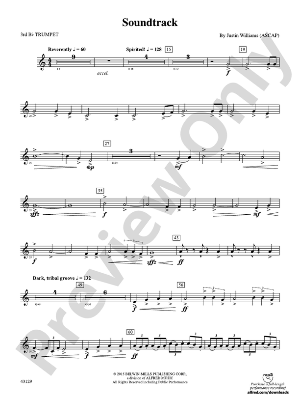 Soundtrack: 3rd B-flat Trumpet: 3rd B-flat Trumpet Part - Digital Sheet Music Download