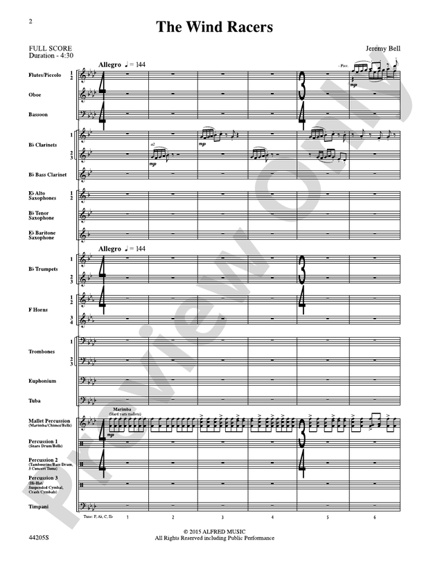 The Wind Racers: Score: Concert Band Score - Digital Sheet Music Download