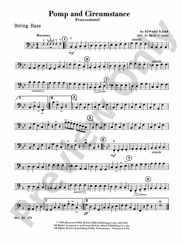 Pomp and Circumstance, Op. 39, No. 1 (Processional): String Bass ...