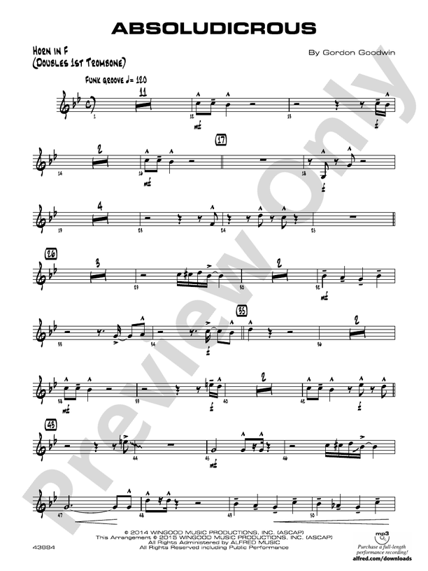 Absoludicrous: 1st F Horn: 1st F Horn Part - Digital Sheet Music Download