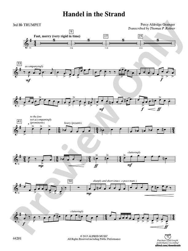 Handel in the Strand: 3rd B-flat Trumpet: 3rd B-flat Trumpet Part ...