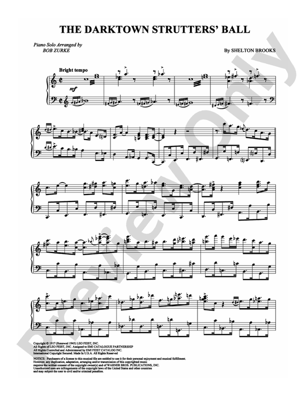 The Darktown Strutter's Ball: Piano: Original Dixieland Jazz Band ...