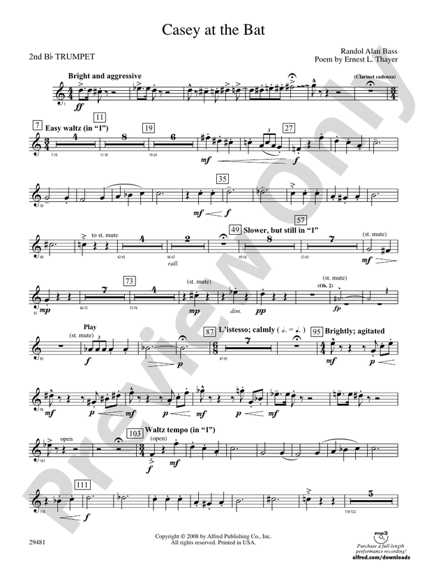 Casey at the Bat: 2nd B-flat Trumpet: 2nd B-flat Trumpet Part - Digital ...