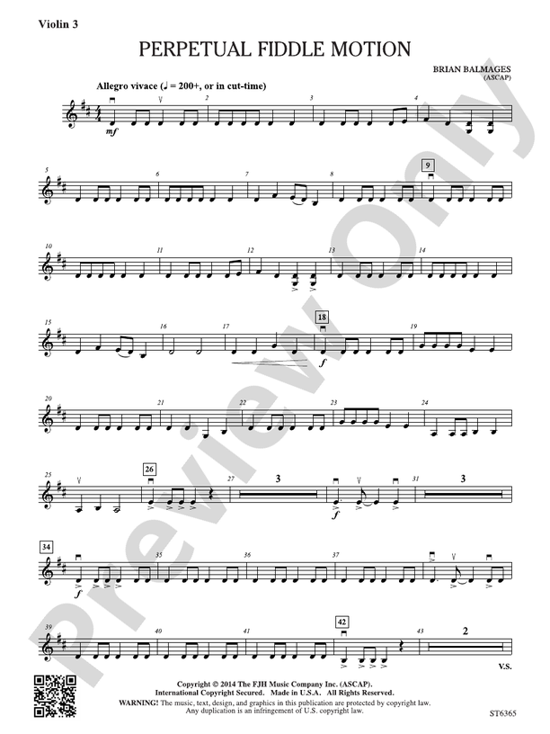 Perpetual Fiddle Motion: Violin 3 (Viola T.C.): Violin 3 (Viola T.C ...