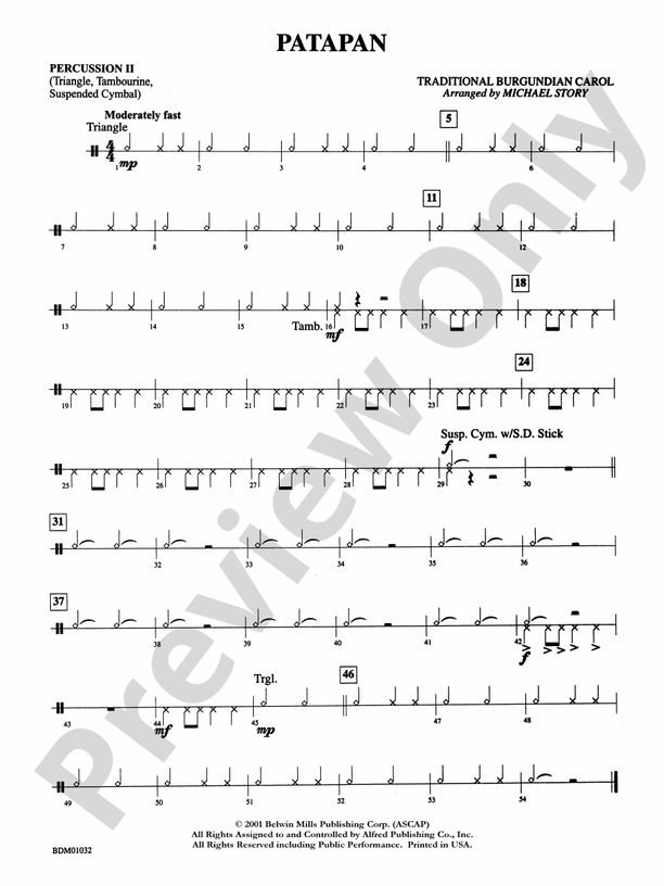 Patapan: 2nd Percussion: 2nd Percussion Part - Digital Sheet Music Download