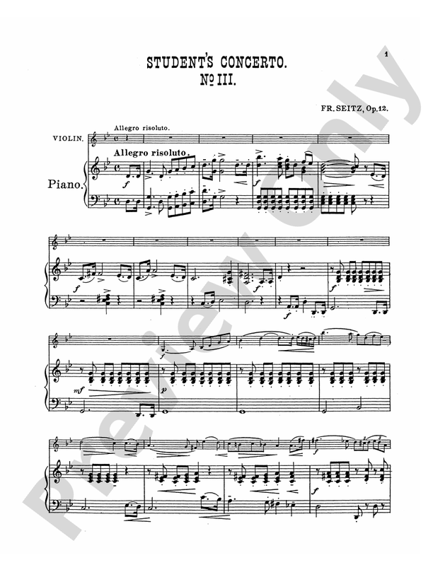 Seitz: Student's Concerto No. 3 in G Minor, Op. 12: Student's Concerto ...