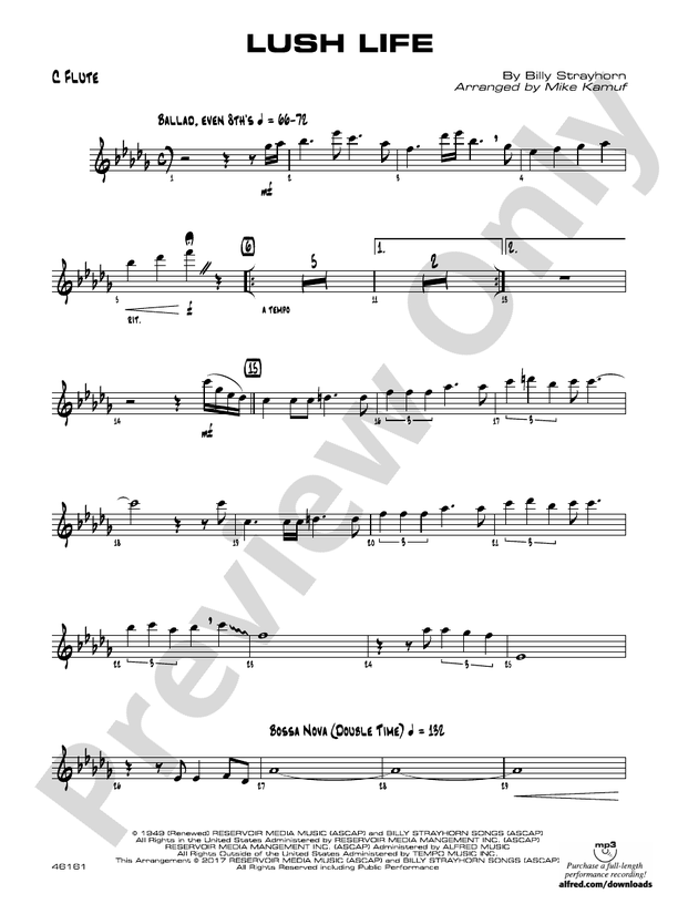 Lush Life: Flute: Flute Part - Digital Sheet Music Download
