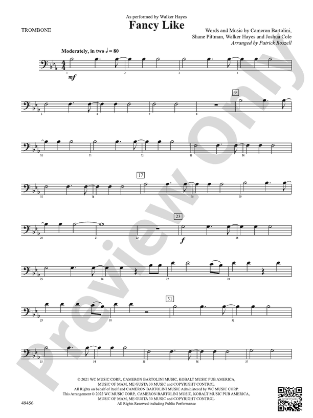 Fancy Like: 1st Trombone: 1st Trombone Part - Digital Sheet Music Download