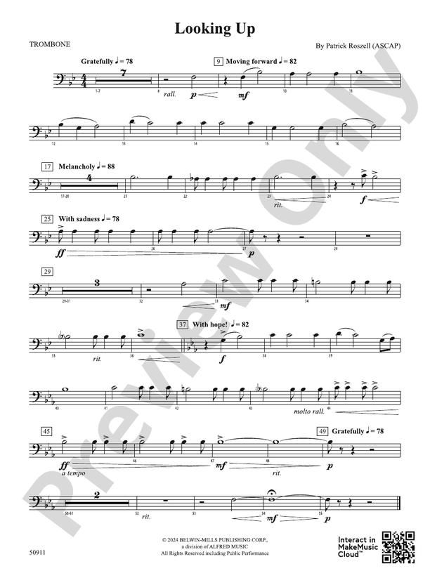 Looking Up: 1st Trombone: 1st Trombone Part - Digital Sheet Music Download