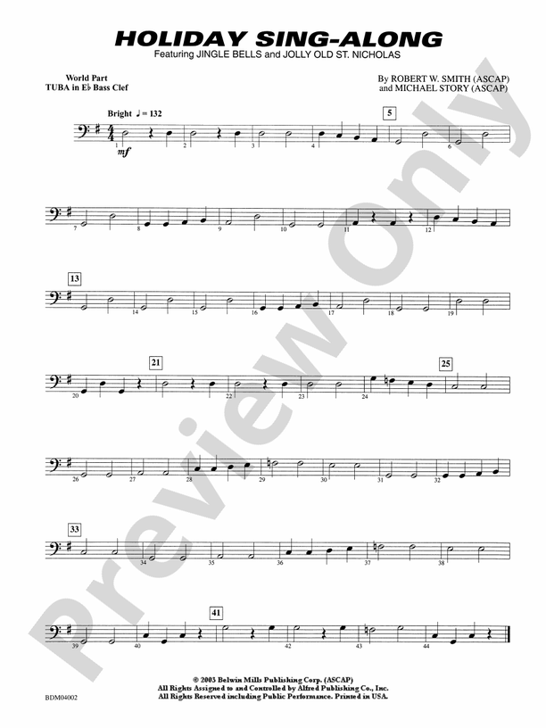 Holiday Sing-Along: WP E-flat Tuba B.C.: WP E-flat Tuba B.C. Part ...